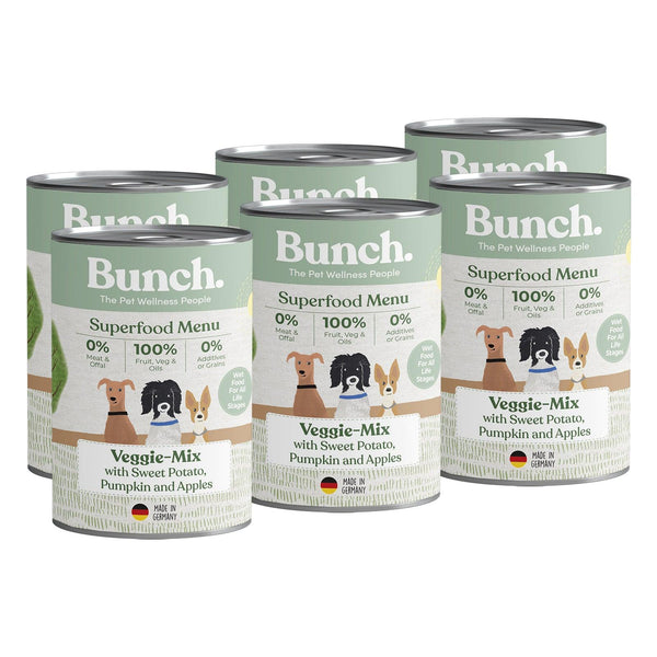 Bunch Veggie Wet Menu with Sweet Potatoes (6 x 400g) – Sanadog